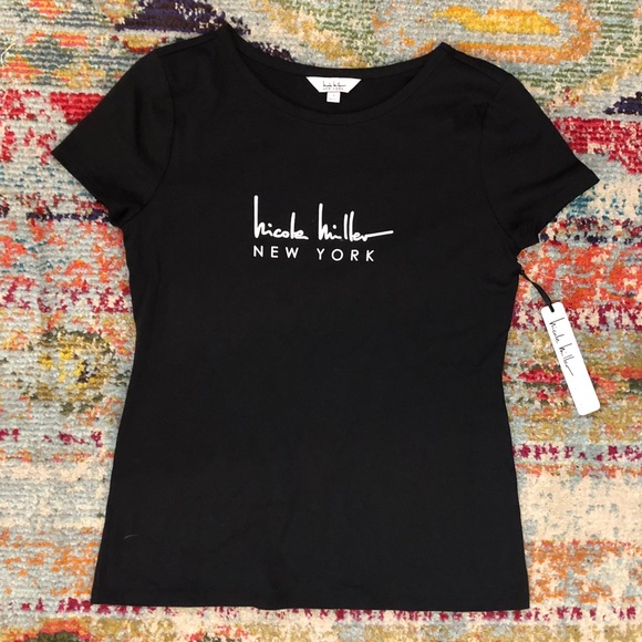 Nicole Miller | Tops | Nwt Nicole Miller Logo Tshirt | Poshmark